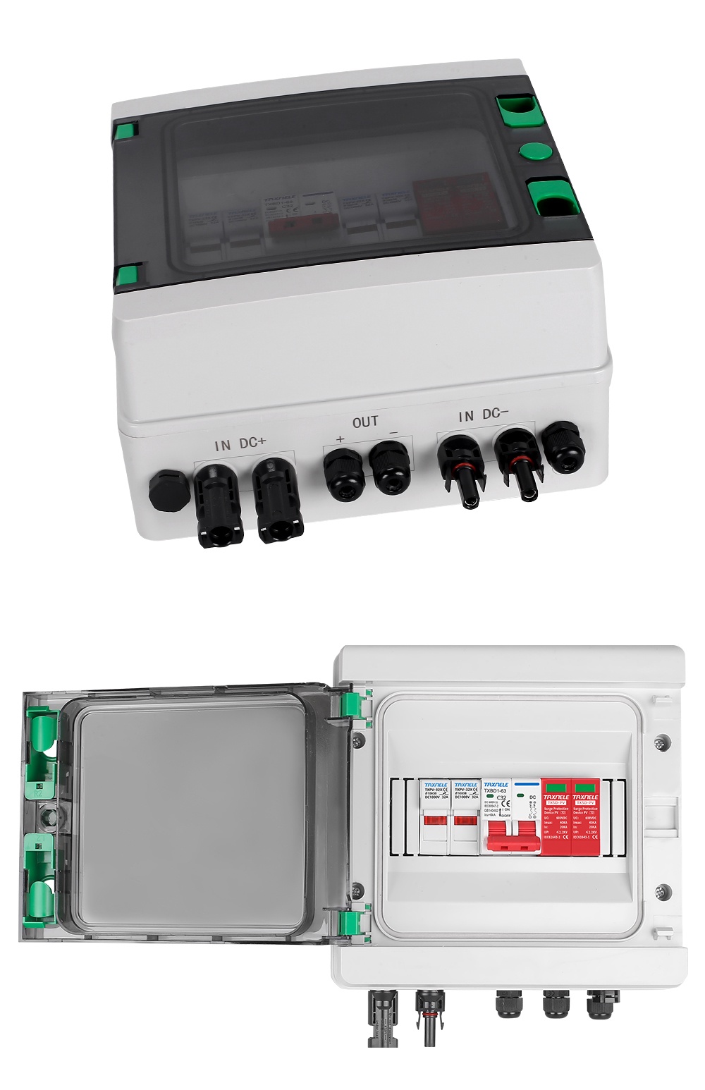 Solar photovoltaic PV Combiner Box Surge Lightning Protection 2 input 1 ...