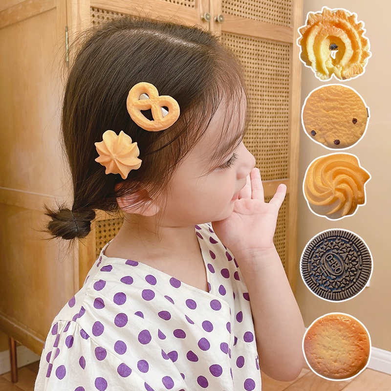 Biscuit Hair Clip Cute Simulate Funny Hair Clips Creative Design ...