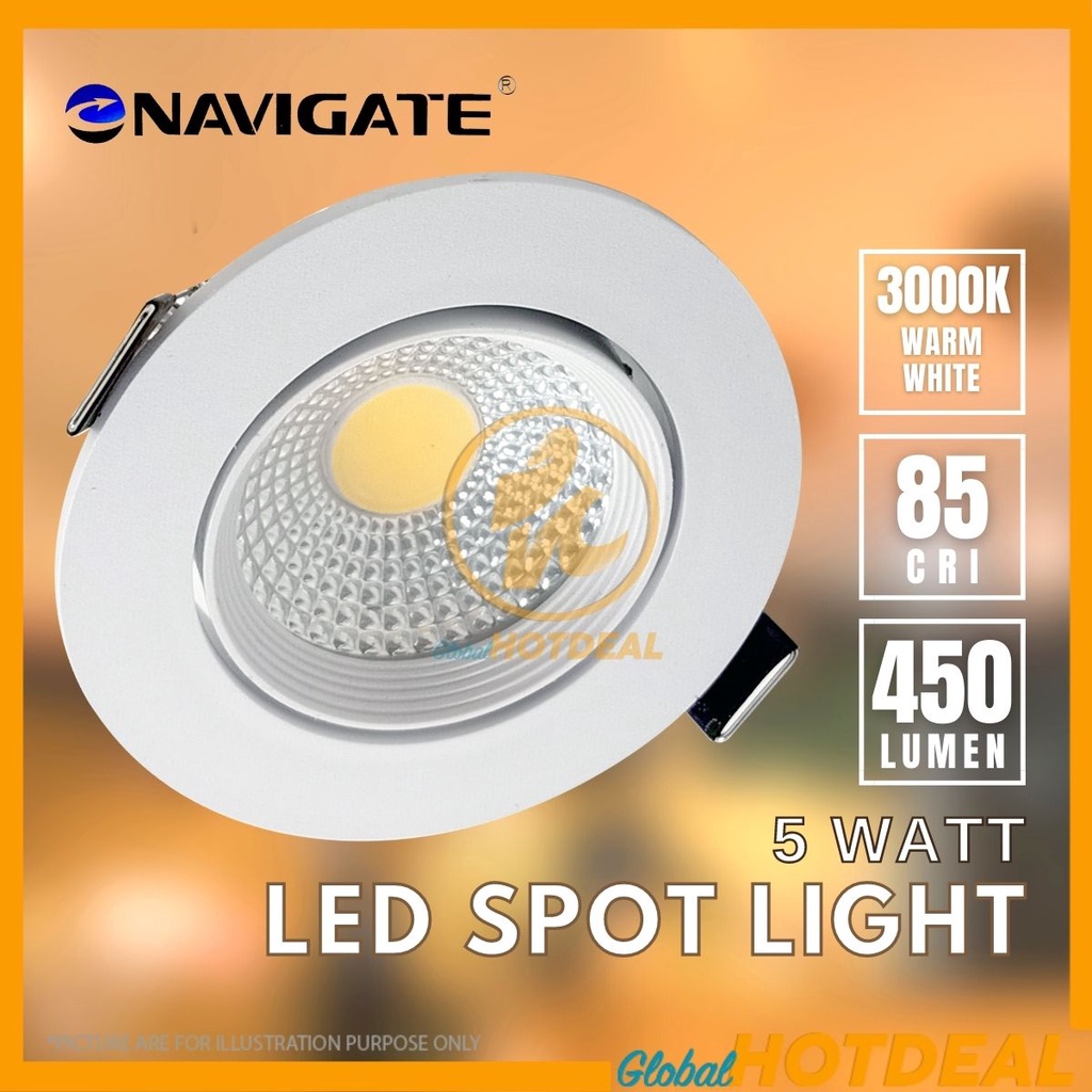 NAVIGATE 5W 120 Angle LED Eye Ball Downlight Spotlight Plaster Ceiling ...