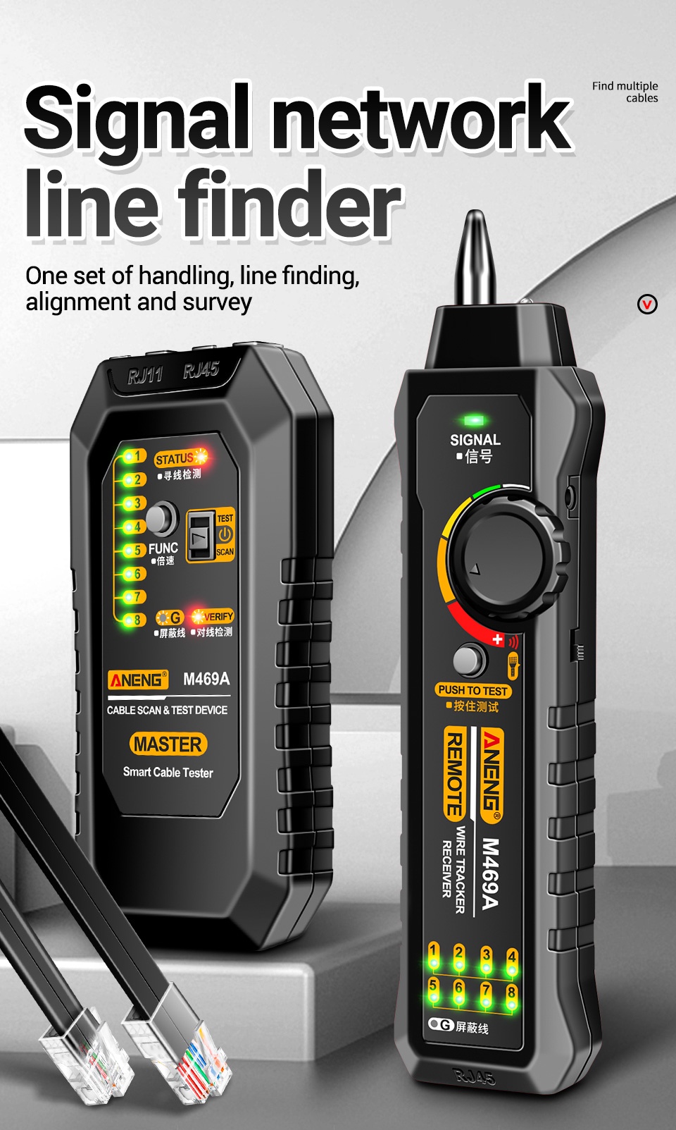 ZoeRax Wire Tester RJ45 RJ11 Cable Tracker Line Finder Multifunction ...