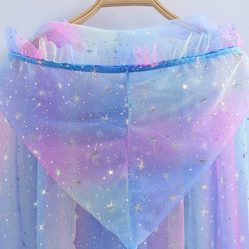 Frozen Elsa Blue White Pink Shawl Cape For Kids Girls Disney Princess ...