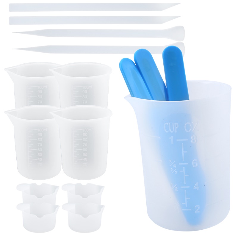Mixing Resin Tool Kit Reusable Silicone Popsicle Sticks Scaled Silicone ...