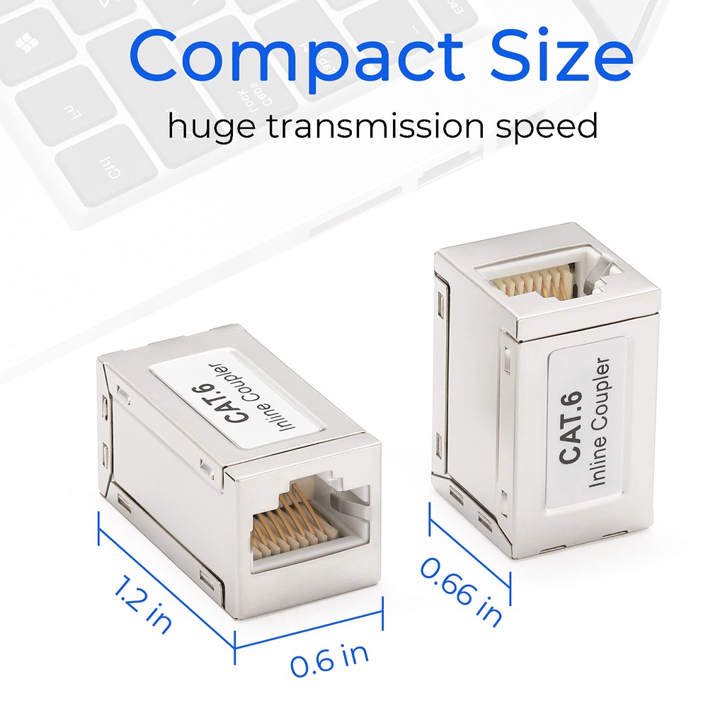 ZoeRax Shielded RJ45 Coupler, Inline Ethernet Coupler, Female to Female ...