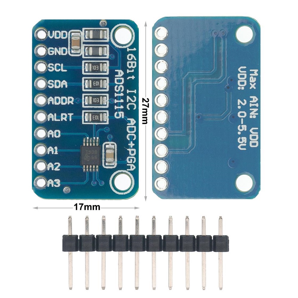ADS1115 ADS1015 16 Bit I2C Module Precision ADC 4 Channel Development ...