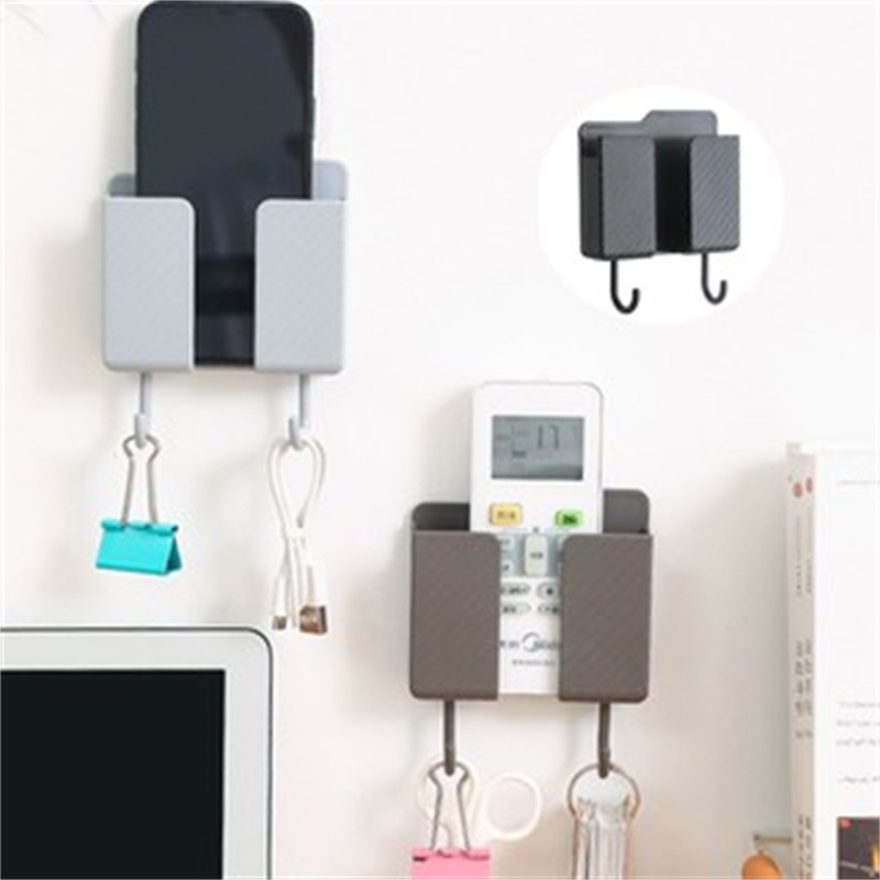 Wall Mounted Phone Holder Organizer Storage Box Remote Control Mounted ...