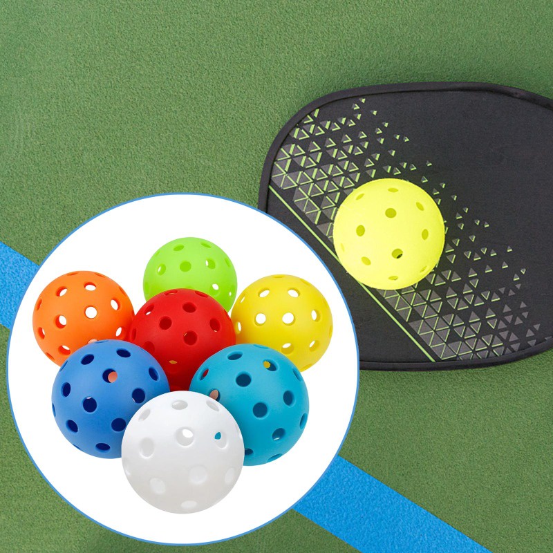 40 Hole 74MM Multicolor Pickleballs / Outdoor Courts Competition Ball ...