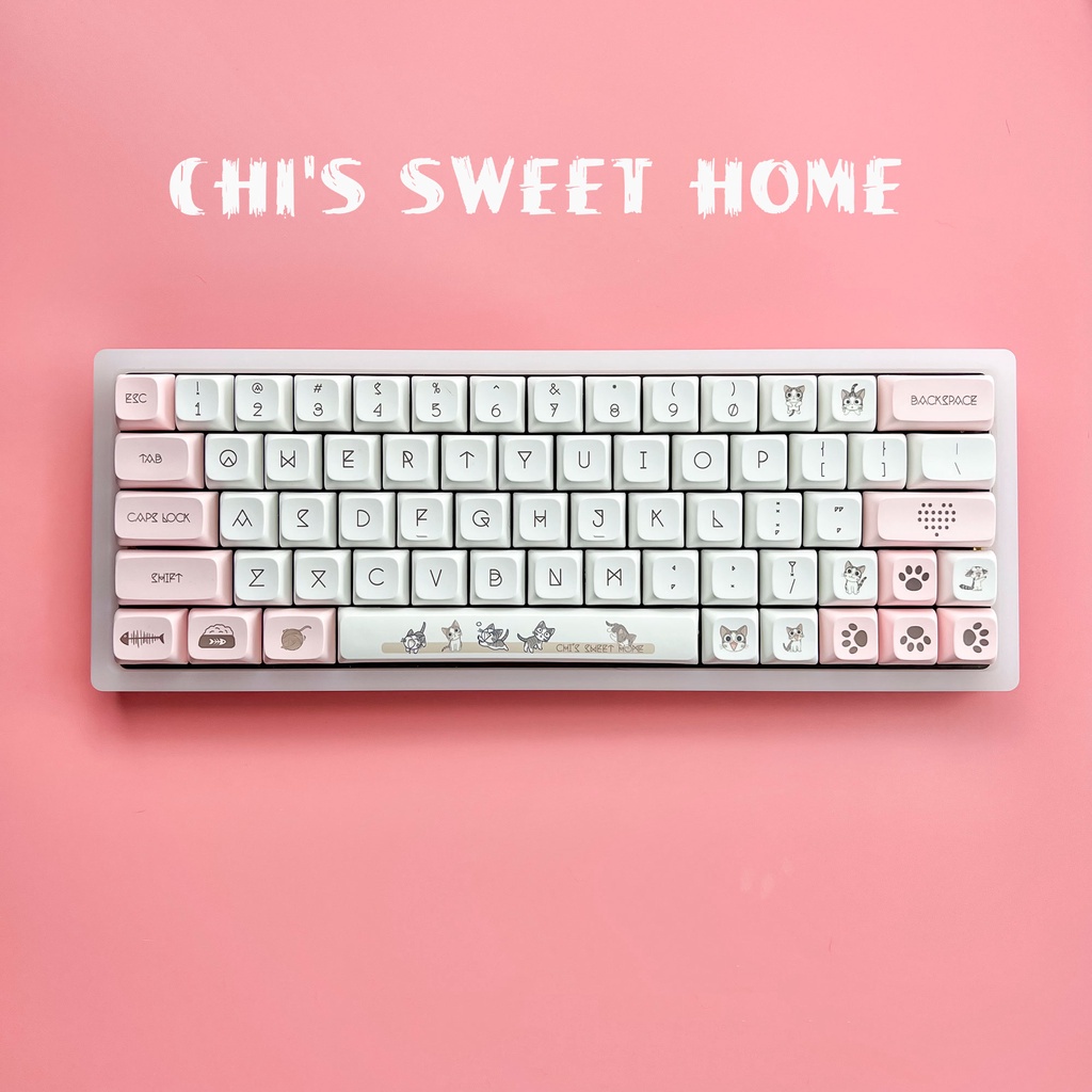 Chi's sweet home XDA Keycaps PBT Sublimation 137 keys Cute Cat Meow ...