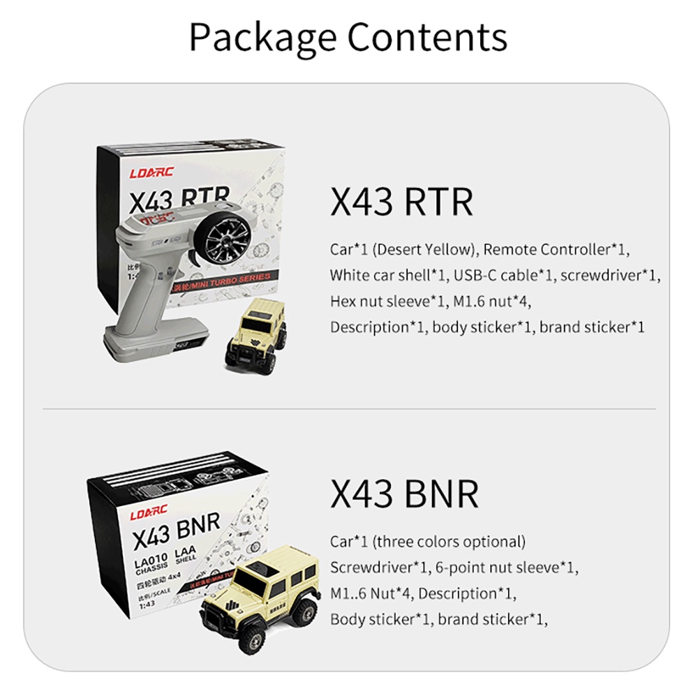 LDARC X43 1/43 MINI RC Electric Remote Control Model Car Desktop ...