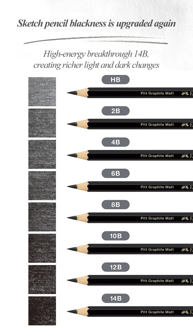 Angel Mark Faber-Castell Matte Sketch Pencil Art Graphite For Shading ...