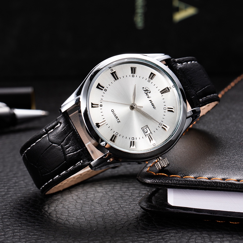 Watch for Men Fashion Business Leather Mens Watch Black Relo Quartz ...