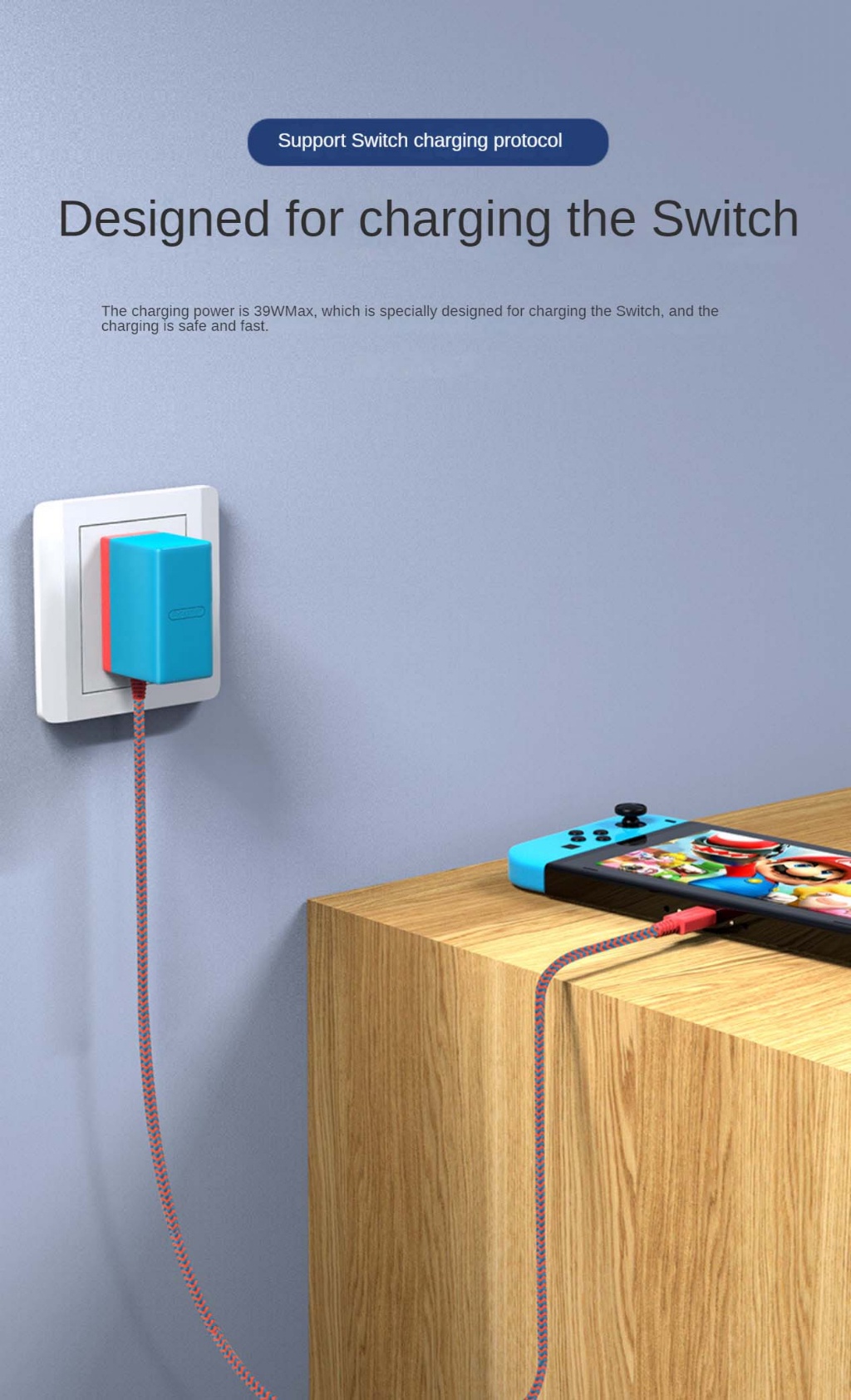 39W Fast Charger for Nintendo Switch NS / OLED / Lite Game Console AC ...