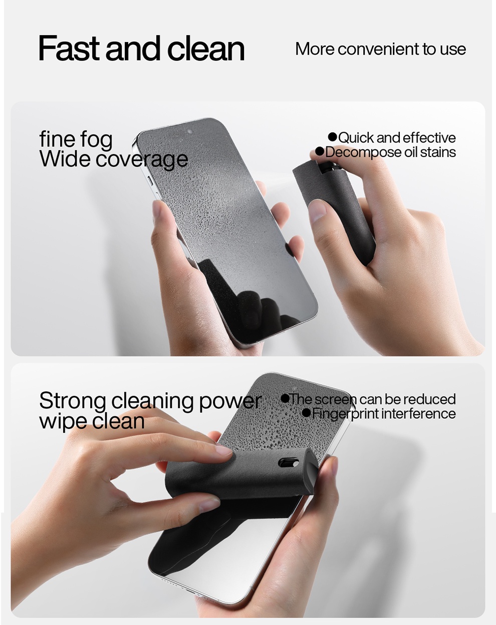 SmartDevil Mobile Phone Screen Cleaner Spray 2 In 1 Portable Tablet PC ...