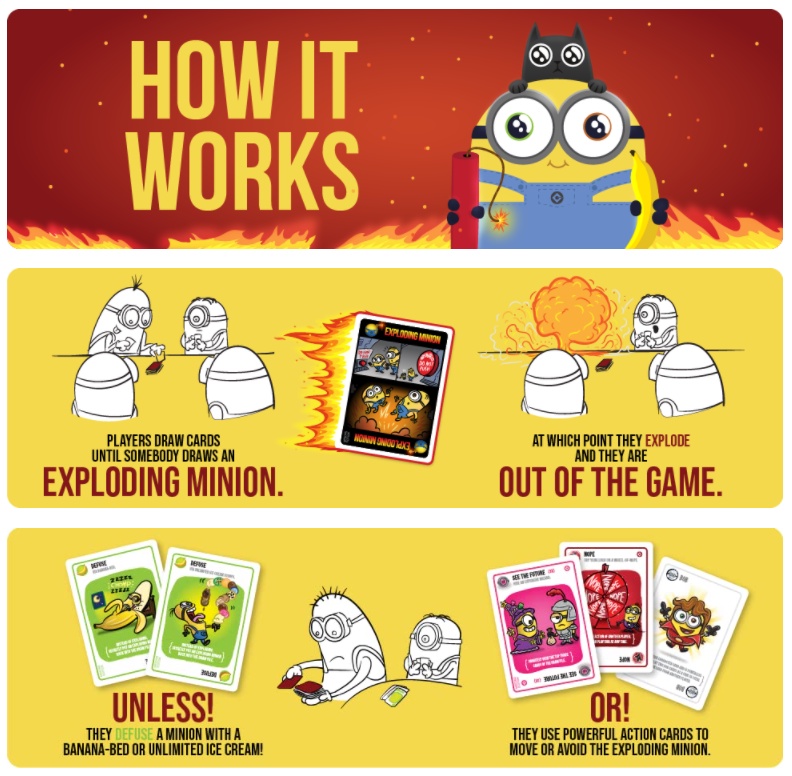 Exploding Minions Party Game Card Game 2-5 Players Exploding Kittens ...