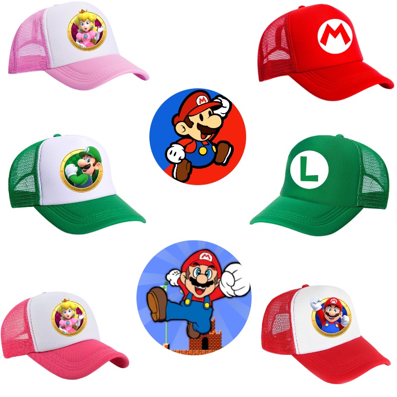 Super Marios Bros Hat Luigi Embroidery Anime Figure Peripherals ...
