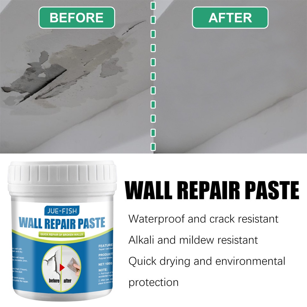 100g Wall Repair Paste Wall Mending Agent Cream Drywall Repair Kit Wall ...