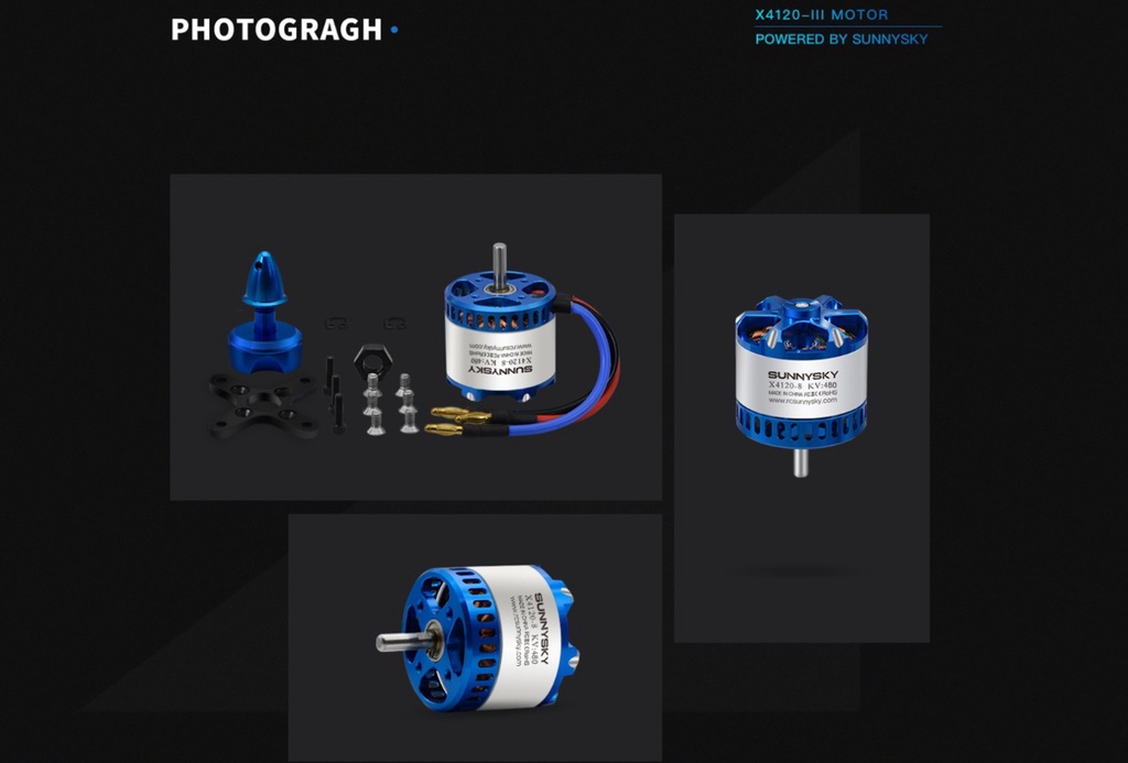SUNNYSKY X4120-Ⅲ V3 4120 480KV 550KV 650KV Brushless Motor for 70E ...