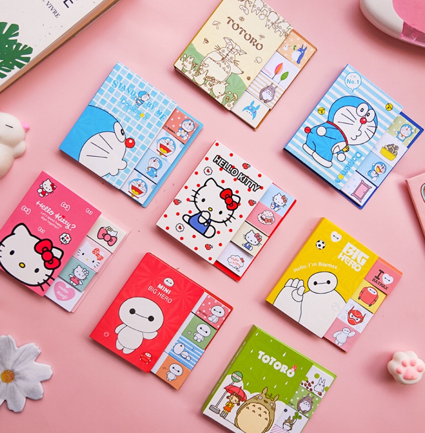 100 sheets kitty cat/Totoro/Doraemon sticky note Cute cartoon animal ...