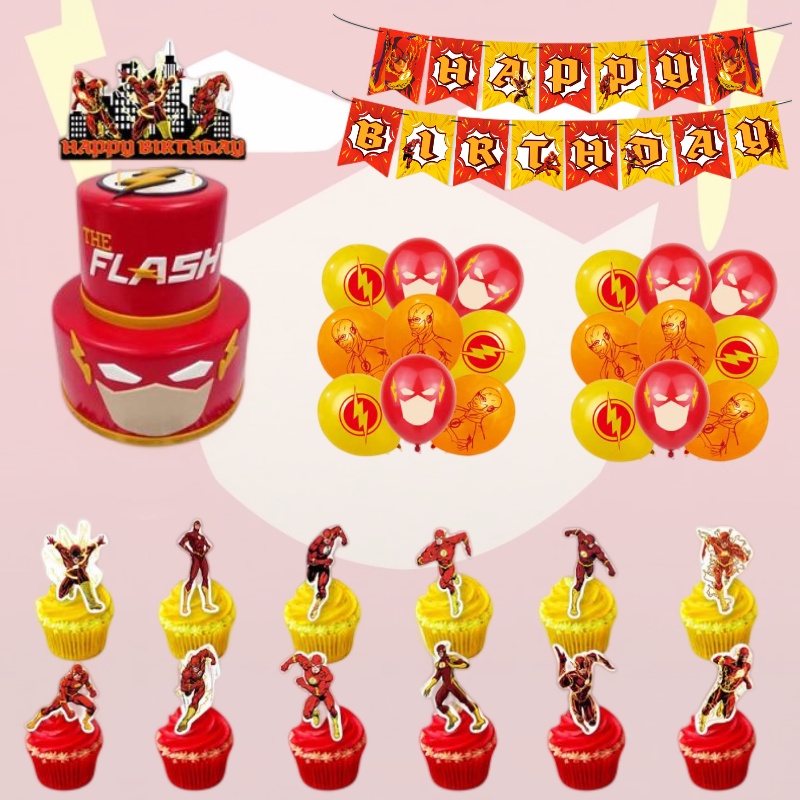 Flash Vibrant The Themed Party Supplies With Balloons, Bunting Topper ...