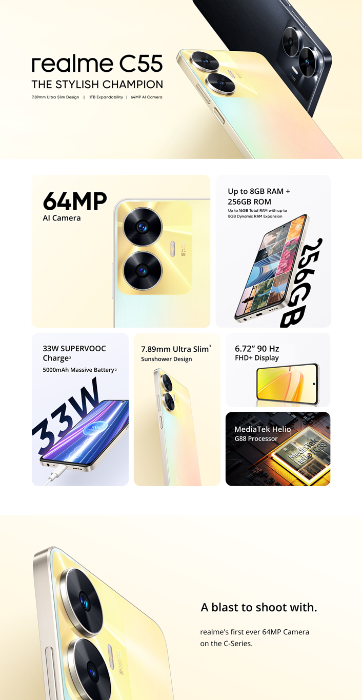 realme C55 (8+8GB RAM, 256GB ROM) | Shopee Philippines