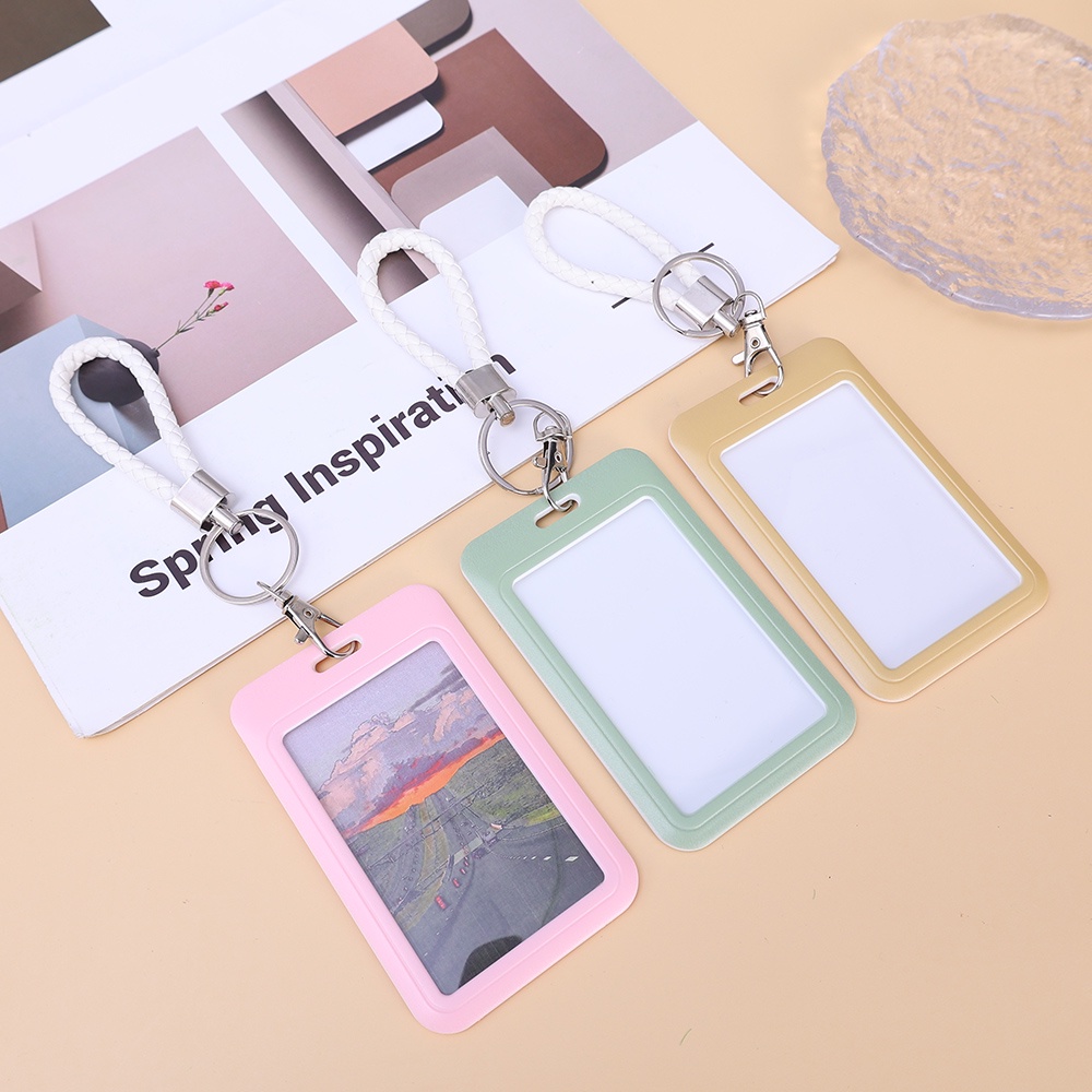 Portable Candy color Card Holder INS Style Bank ID Holders with Keyring ...