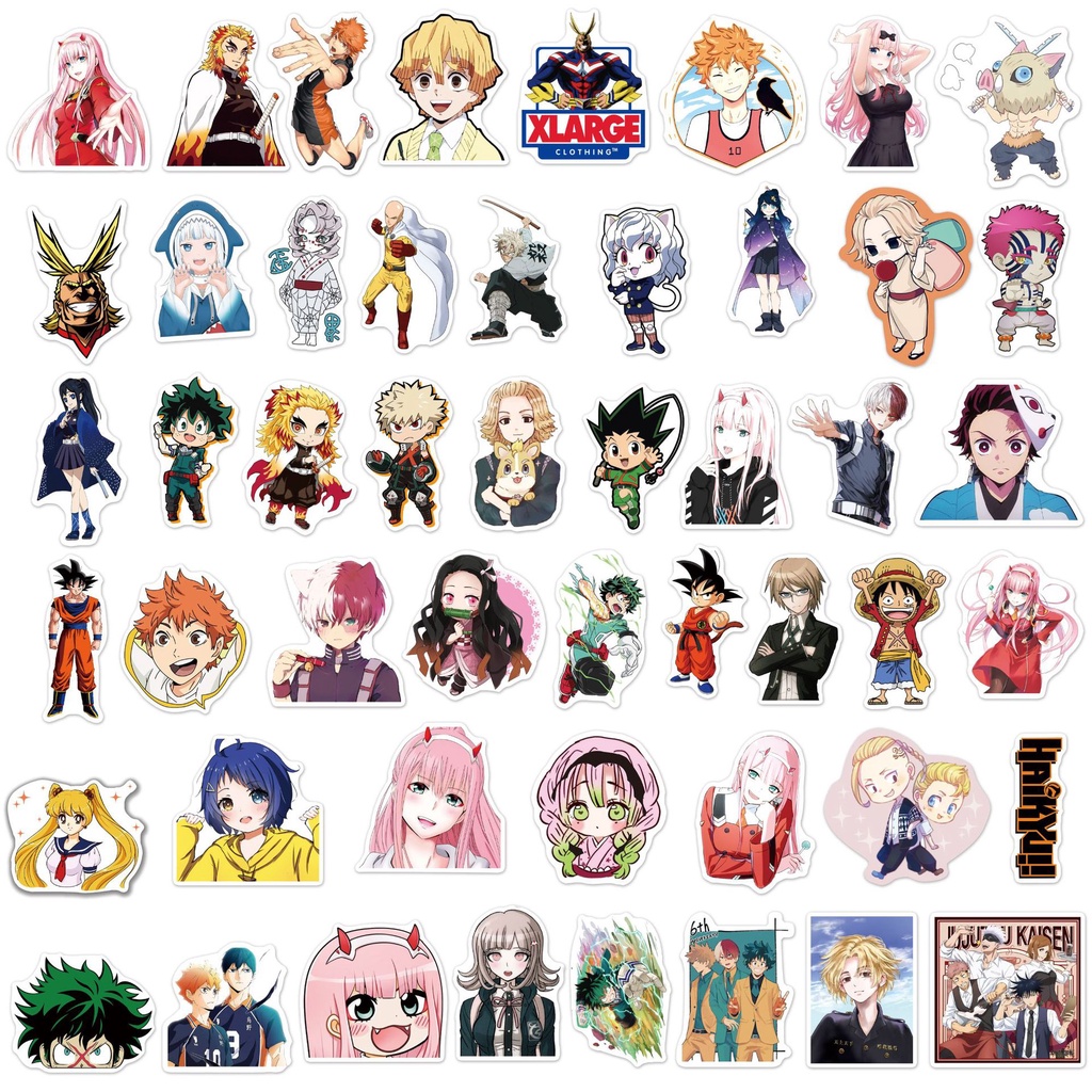MUYA 100pcs Japanese Anime Collection Stickers Pack Waterproof Vinyl ...