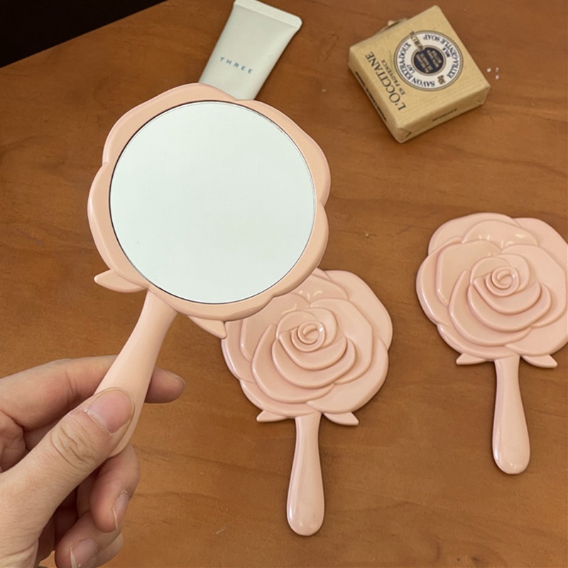 Cute Mirror PortableCreative Rose Pattern Mirrors Mini Lightweight ...