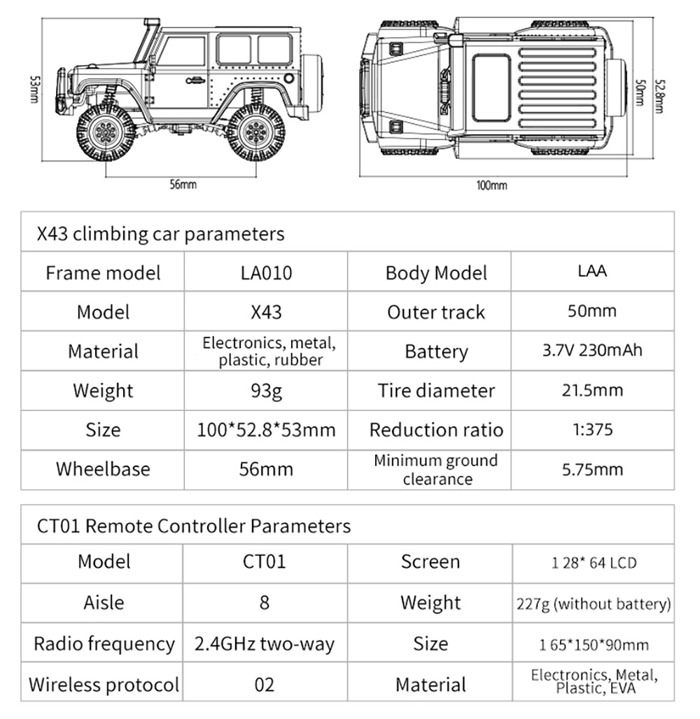 LDARC X43 1/43 MINI RC Electric Remote Control Model Car Desktop ...