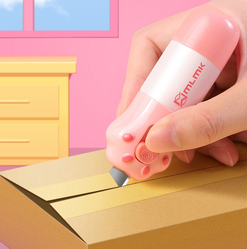 2 IN 1 Thermal Paper Correction Liquid Parcel Box Opener Knife Cartoon ...