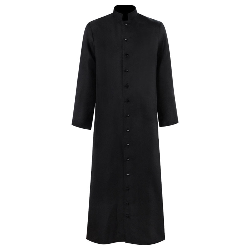 Medieval Church Priest Cosplay Robe Trench Jacket Cassock Clergy ...