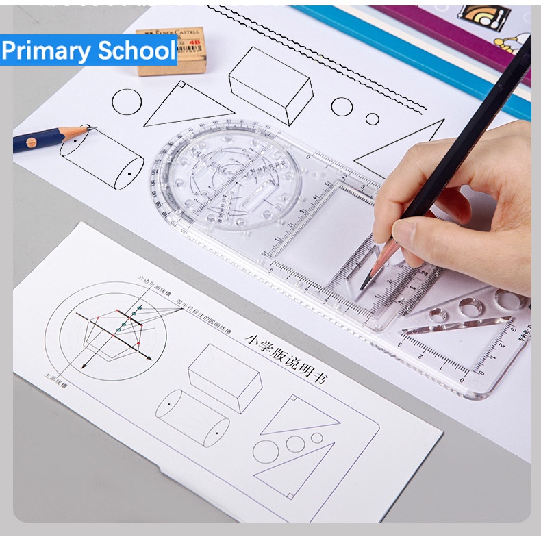 Multifunctional Drawing Ruler Geometric Function Drawing Measuring ...