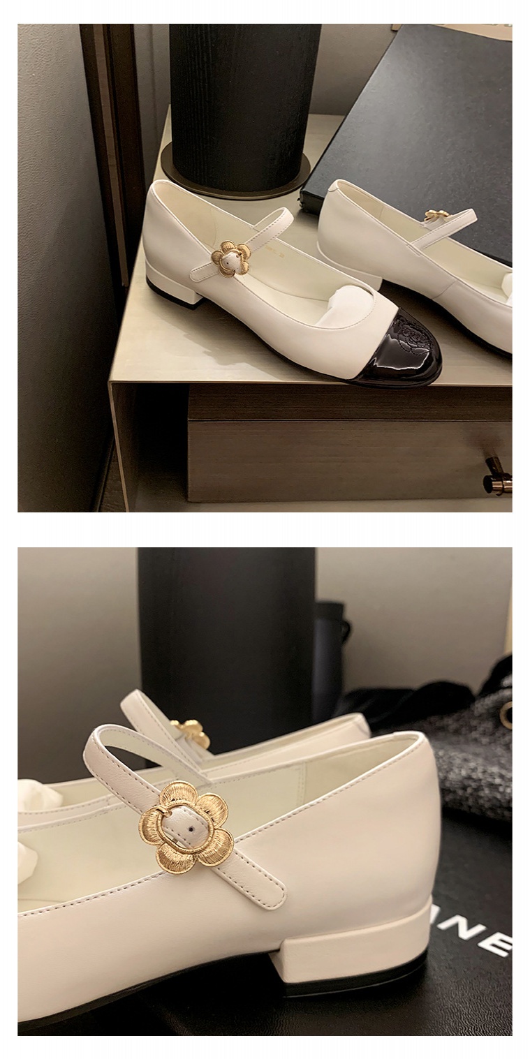Mary Jane Small Leather Shoes Women Thick Heel 2024 New Style Shoes ...
