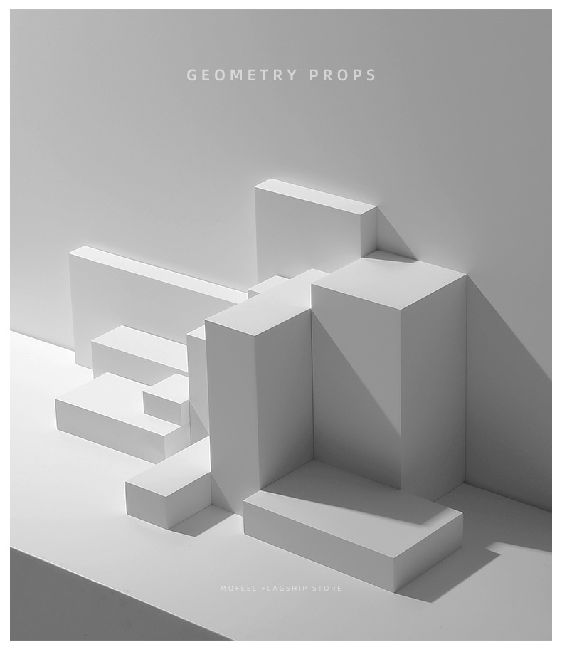 Geometry White Square Matt Cube Box Photography Creative Display Table ...