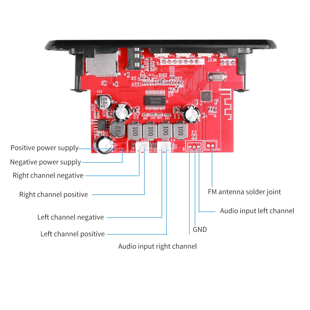 Kebidu DC 8V-24V 2*60W Amplifier MP3 Decoder Board 120W MP3 Player ...