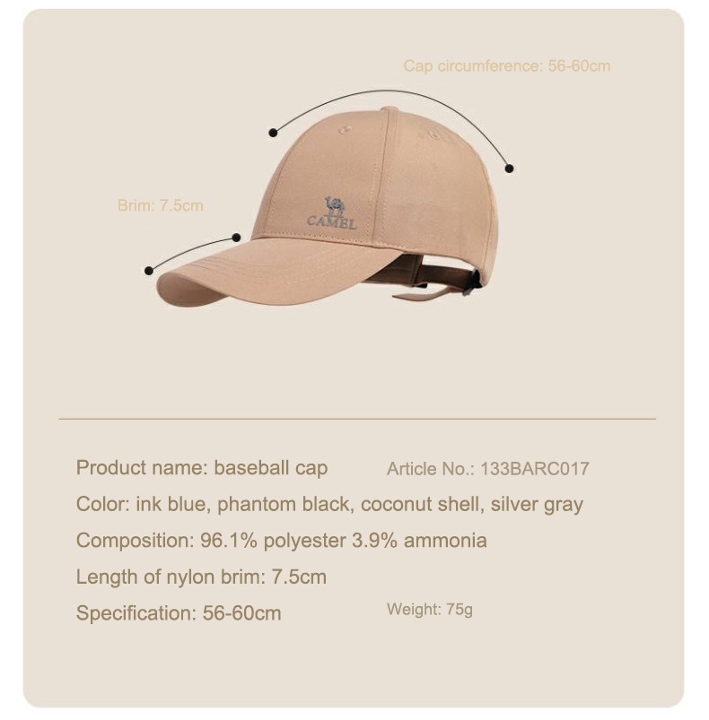 Camel Crown Outdoor Sports Baseball Hats Hoods Covering The Sun for Men ...