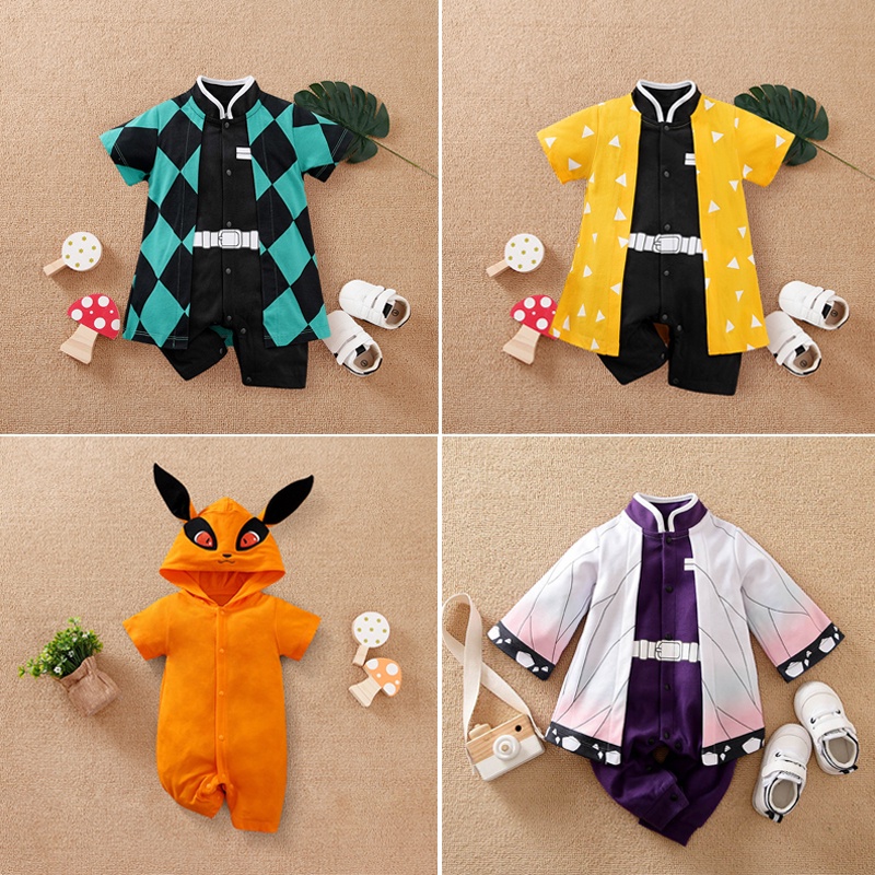 Summer Anime Baby Jumpsuits One-piece Cosplay Demon Slayer Romper ...
