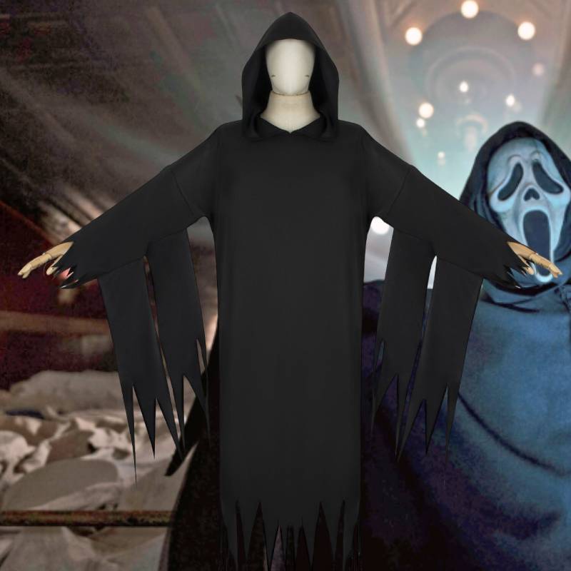 Horror Scream VI Grimace Killer Cosplay Black Cloak Cosplay Costume ...