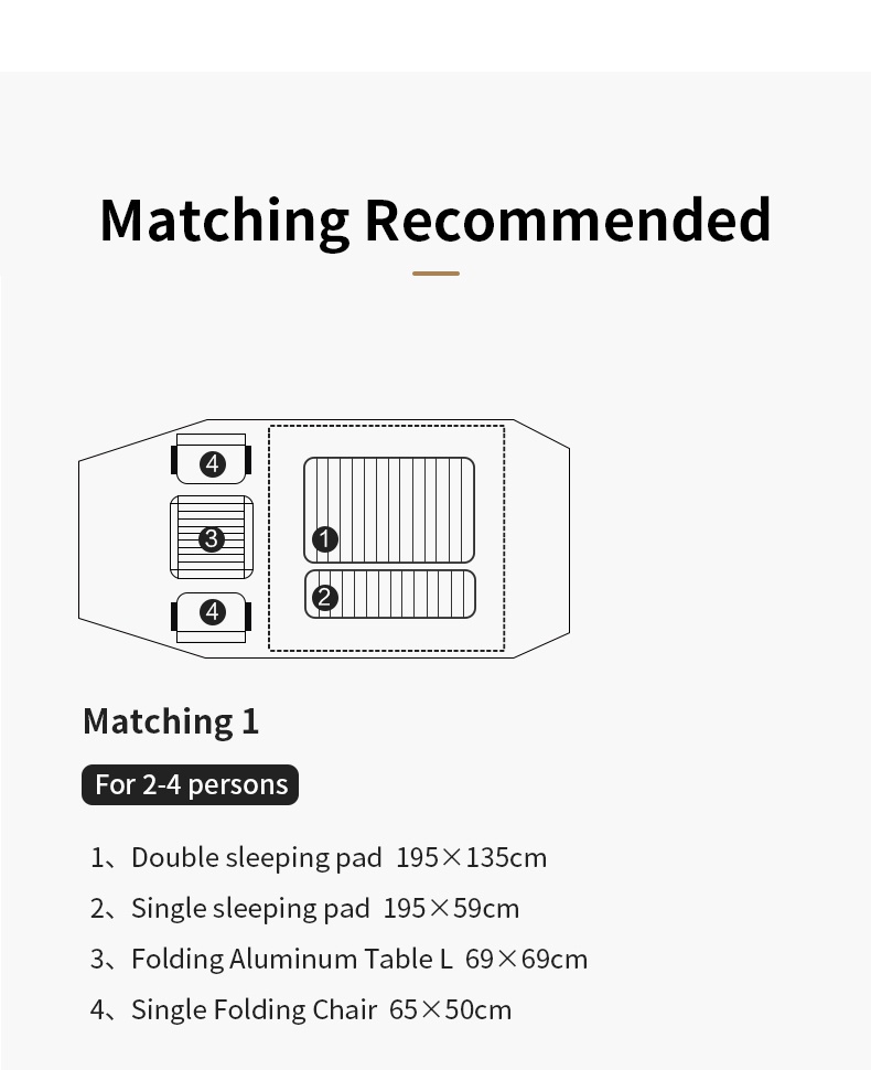 MOBI GARDEN Camping Tent Oxford Waterproof Big Space Family Glamping Tent 4 person Outdoor Beach ...