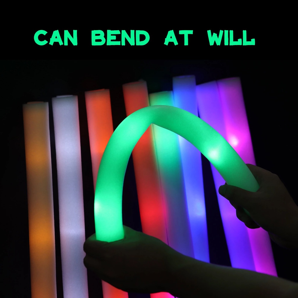 20pcs Foam Light Stick Concert Colorful LED Light Stick Cheer Tube Glow ...