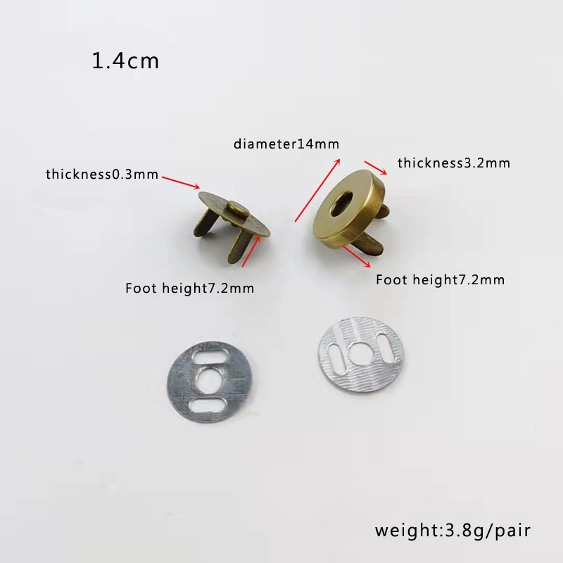 10 Pairs Invisible Magnet Buttons 1.4cm or 1.8cm Sewing Free Bags ...