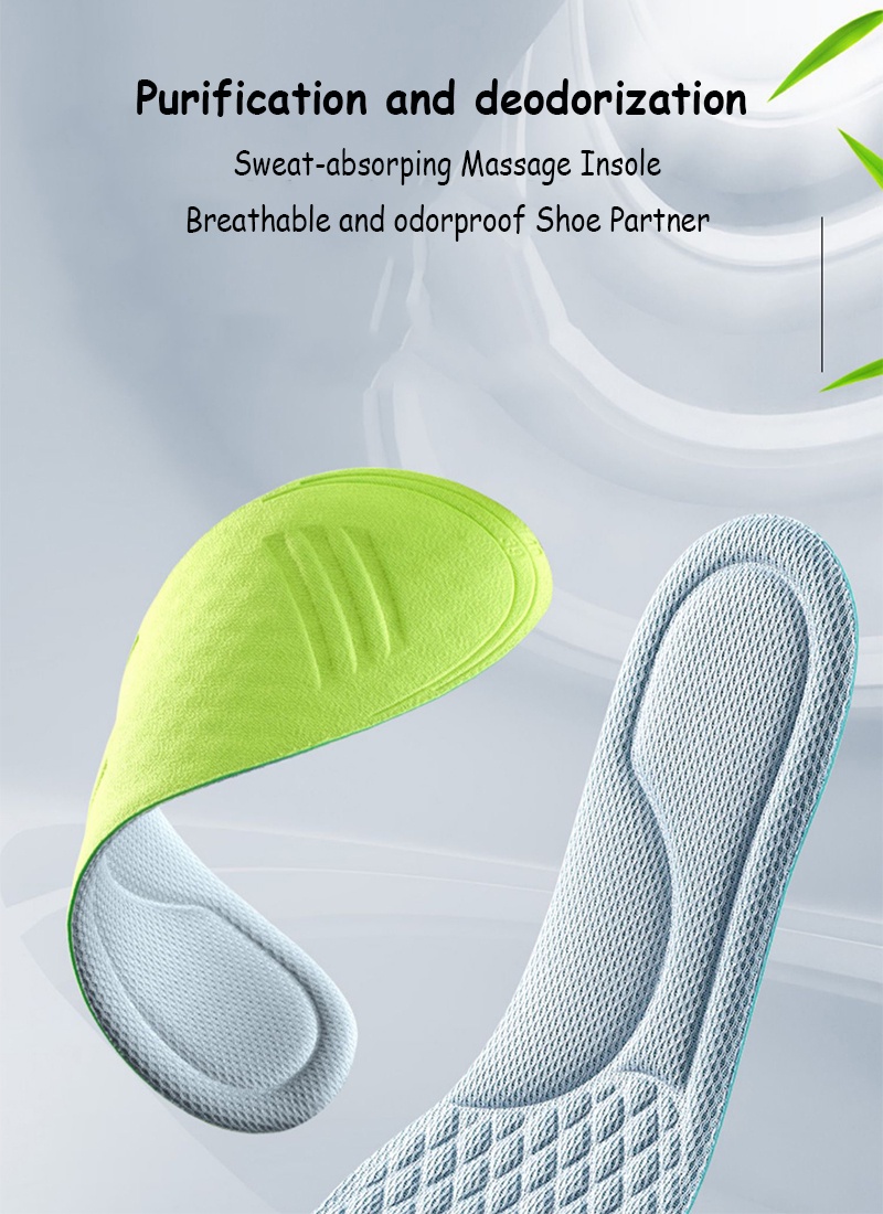 1 Pair Unisex Deodorant Insoles, Absorb-Sweat Anti-Odor Breathable Shoe ...
