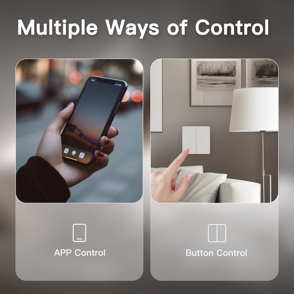 Tuya Smart ZigBee Self Power Scene Switch No Battery No Wiring Kinetic Energy Control for Home ...