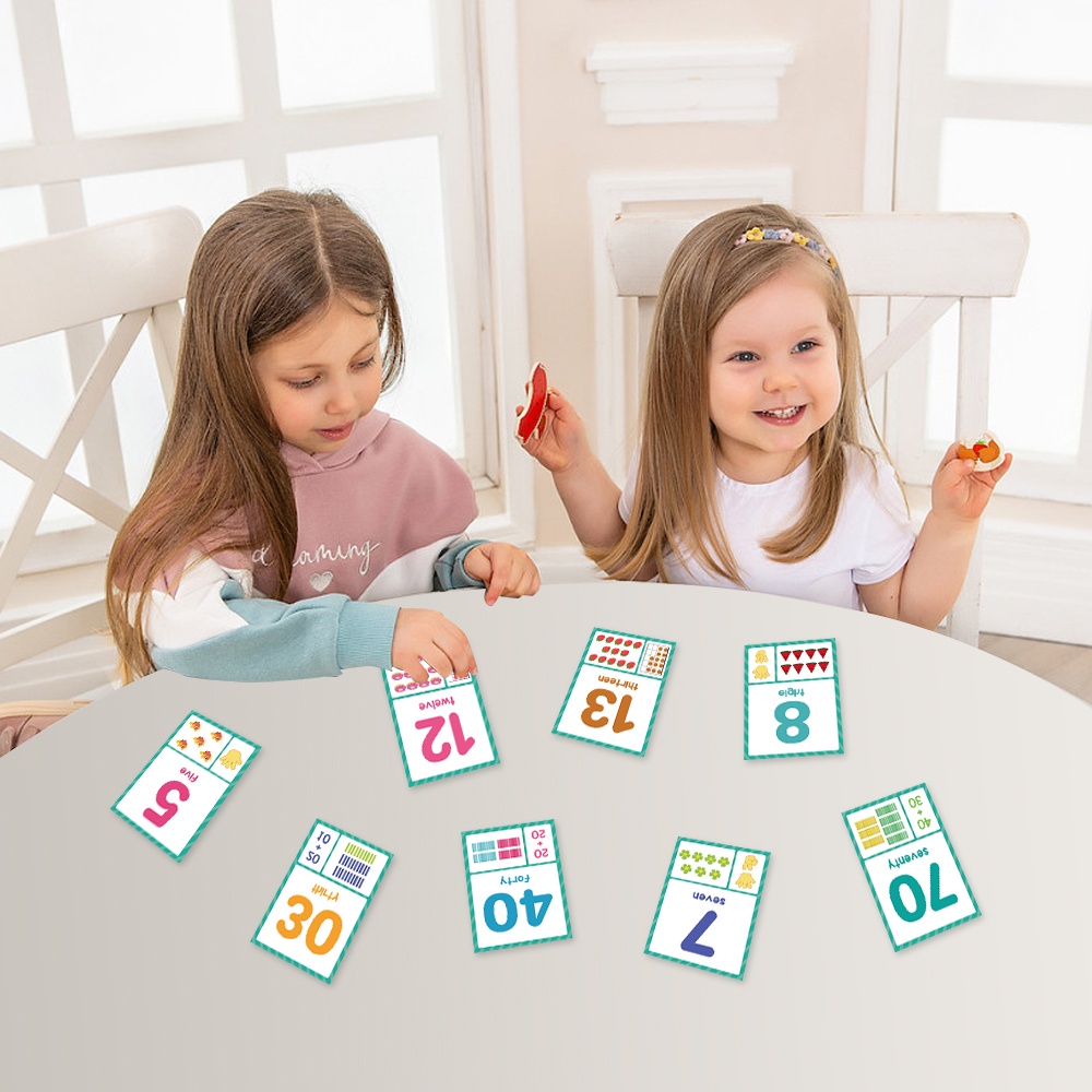 15Pcs English & Numbers 1-100 Math Flashcards for Kids Learning Numbers ...