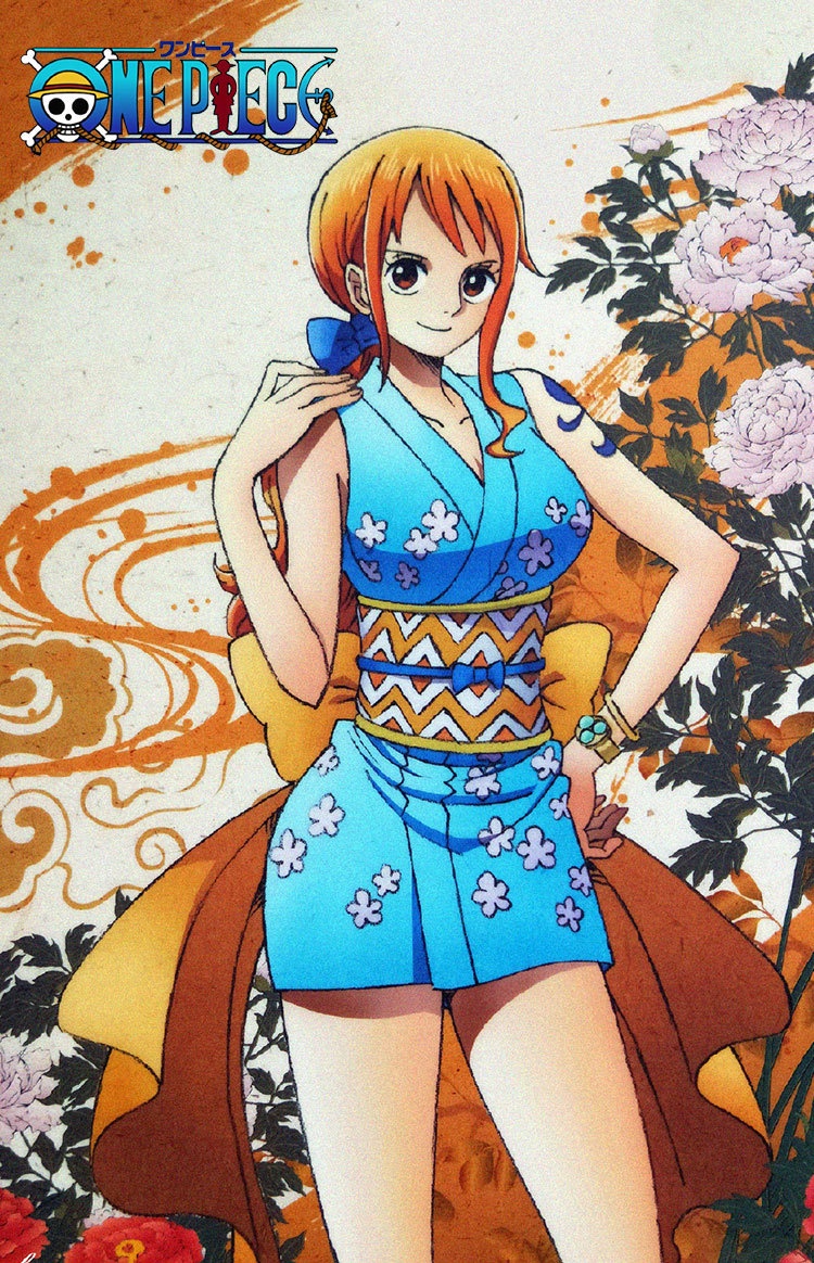 Anime One Piece Nami Cosplay Costumes Dress Kimono Uniform Wig Outfits ...