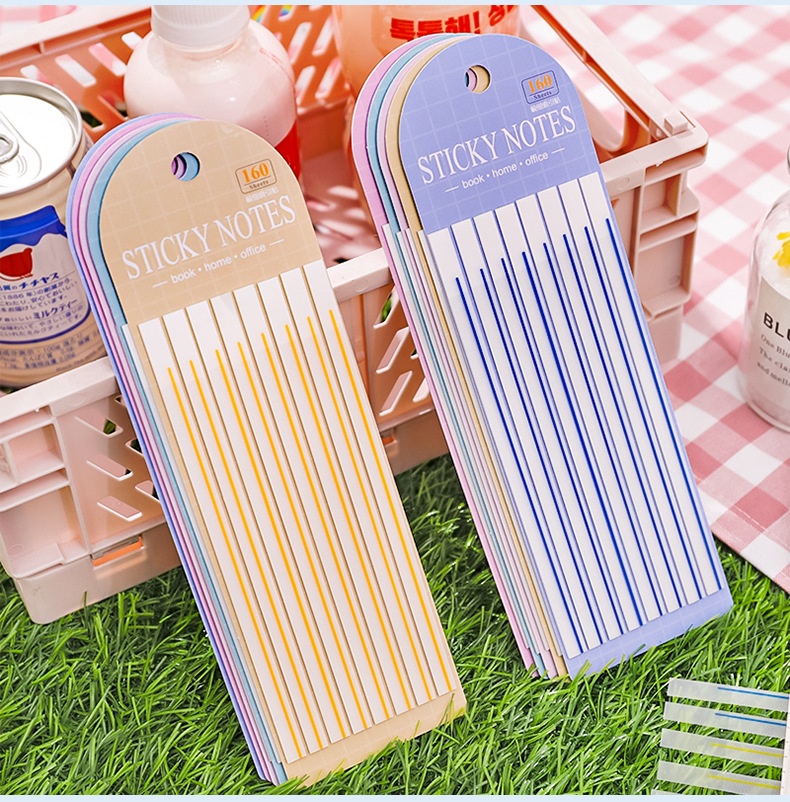 160 PCS PET Extremely Long Slim Stripe Scribed Postit Sticker Student ...