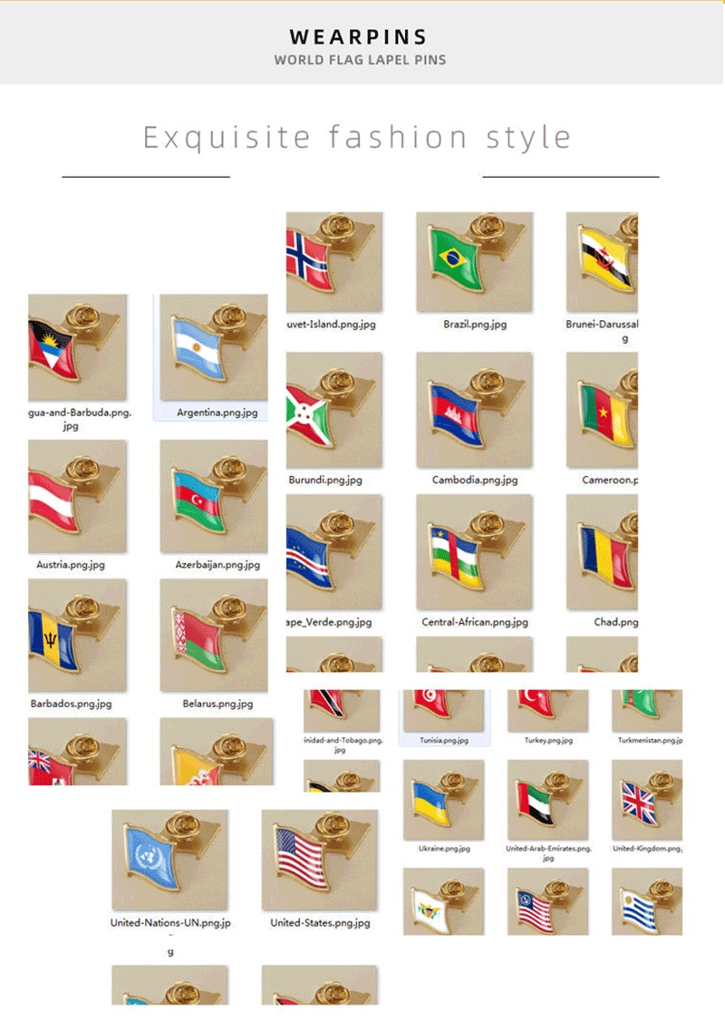 Asian World Flag Pin Brooch China/Japan/Korea Pins Asia Flag Badge ...