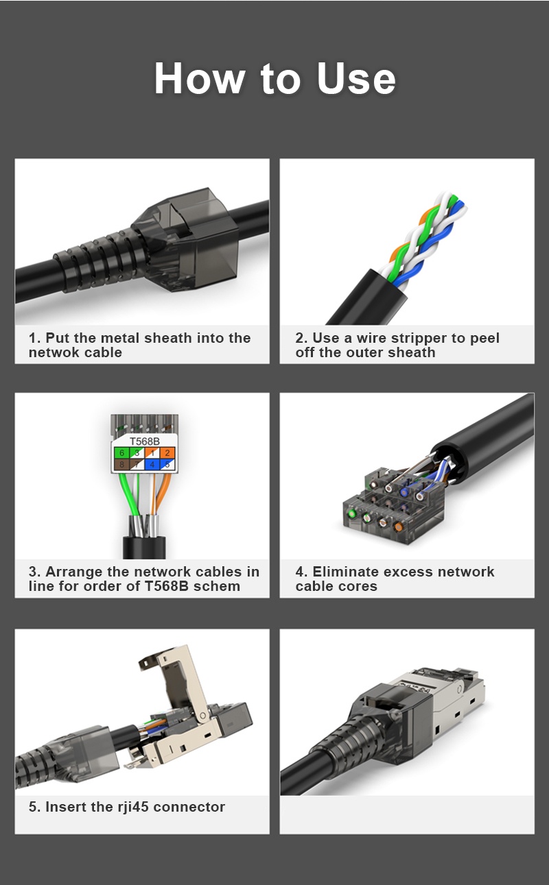 ZoeRax RJ45 CAT8 Cat7 CAT6A Connector Tool-Free, Toolless RJ45 ...