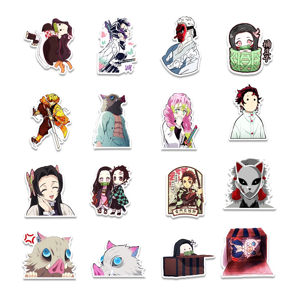 MUYA 50pcs Demon Slayer Japanese Anime Stickers for Kids Cartoon ...