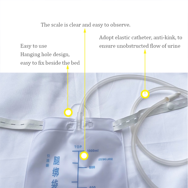 Disposable Drainage Bag Leg Tie Catheter Urine Collection Bag Connected ...