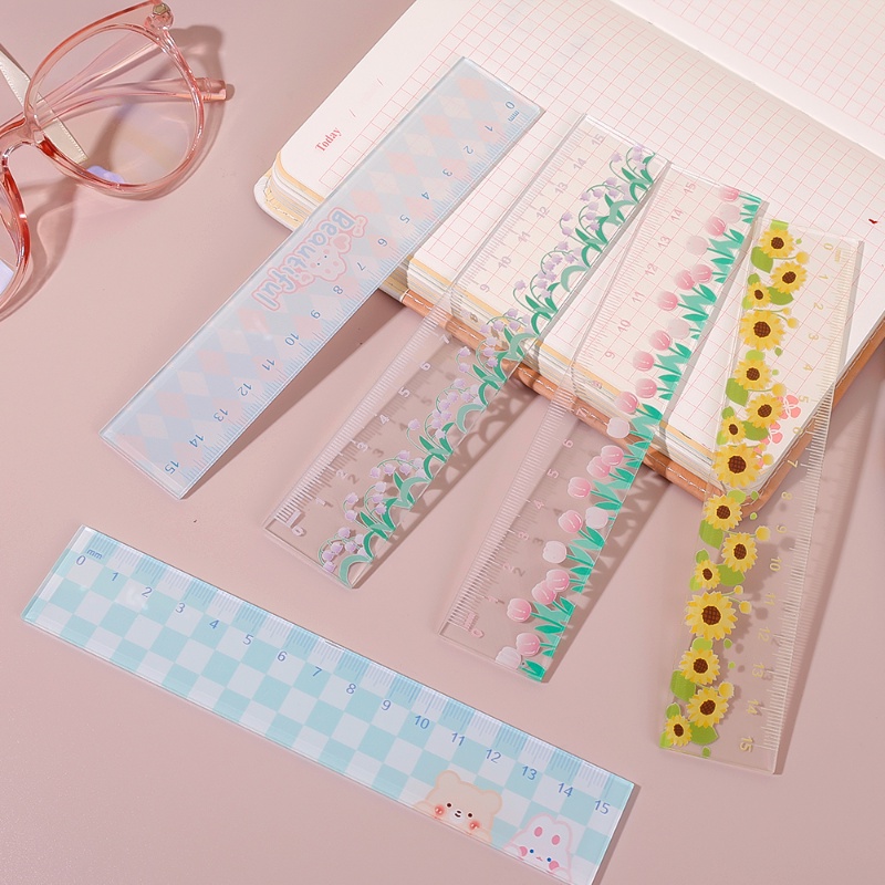 15cm Cartoon Cute Animal Rabbit Bear Ruler / Transparent Drawing ...