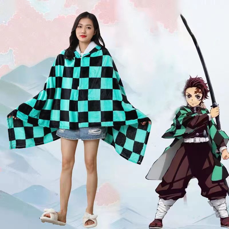 Anime Blanket Cloak Demon Slayer Home Costume Adult Hoodie Bathrobe ...